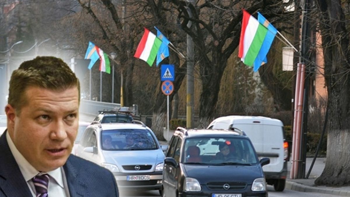 Hisztizik a román prefektus a magyar zászlók miatt