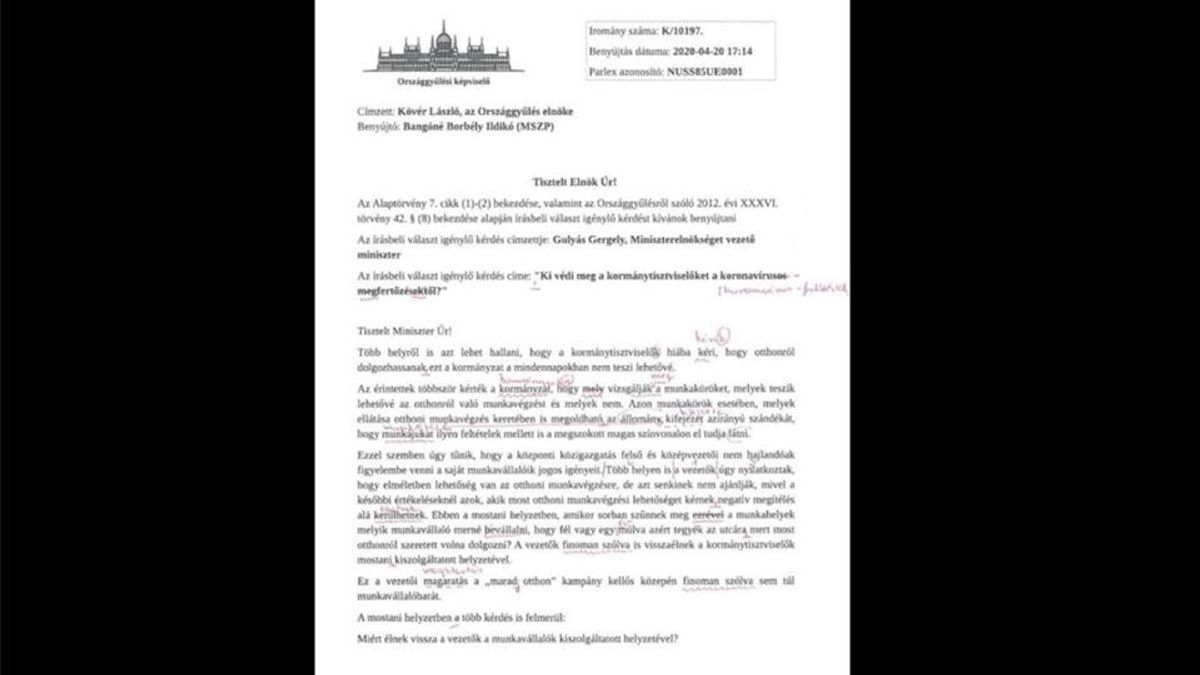 Bangóné helyesírási hibáktól hemzsegő levelet írt a Miniszterelnökséghez